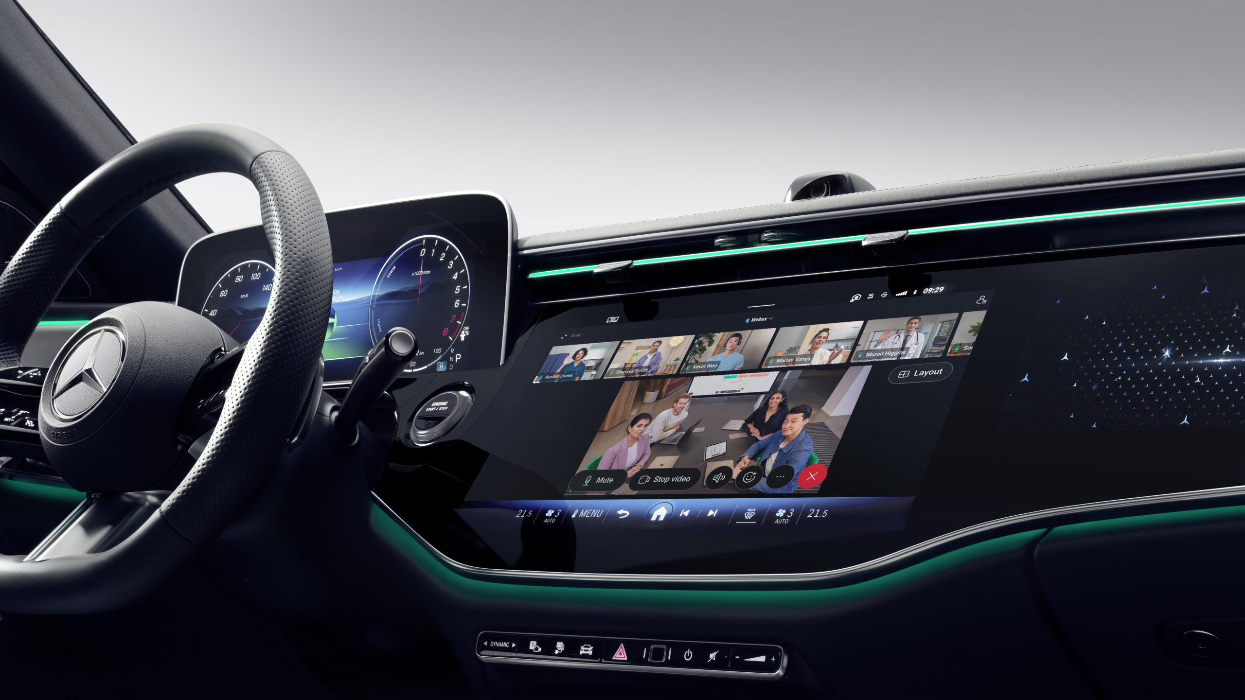 Webex meetings turn Mercedes-Benz E-class sedans into a mobile office ...