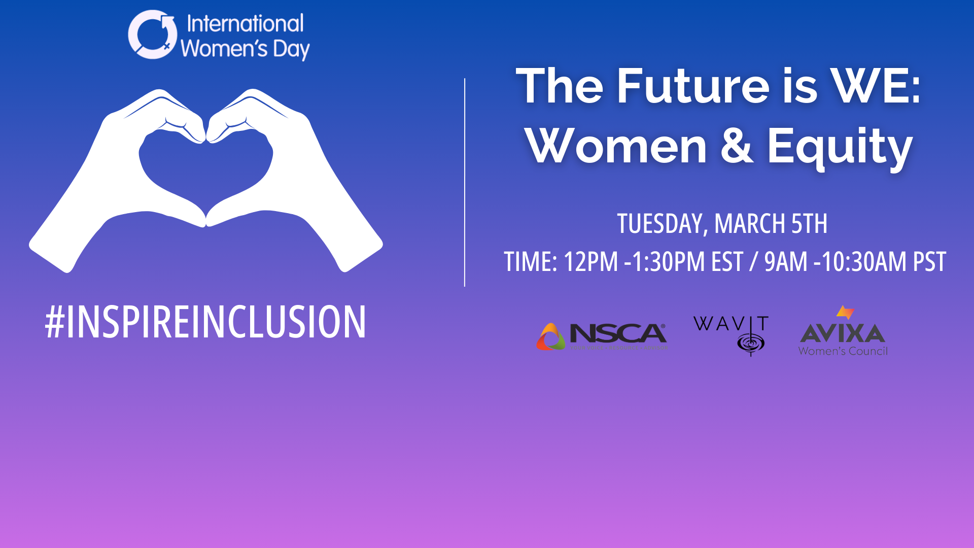 WAVIT, NSCA, & the AVIXA Women’s Council to host #IWD Event